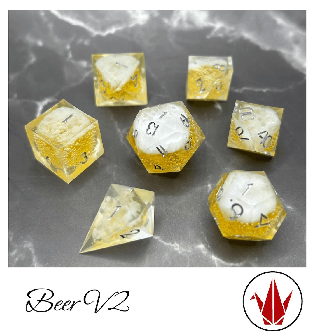 Beer V2 7 Piece Handmade Dnd Dice Set (one of a Kind) - Etsy