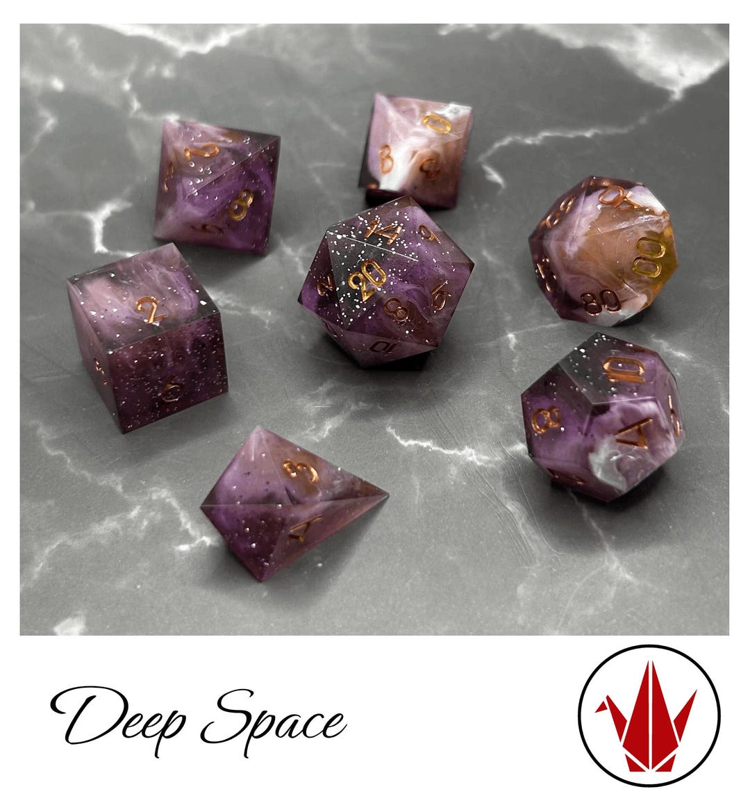 Deep Space 7 Piece Handmade Dnd Dice Set (one of a Kind) - Etsy