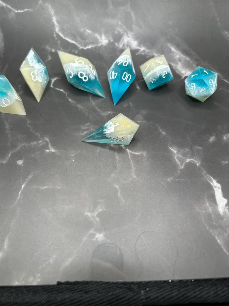 Shoreline V3 7 Piece Handmade Dnd Dice Set (one of a Kind) - Etsy