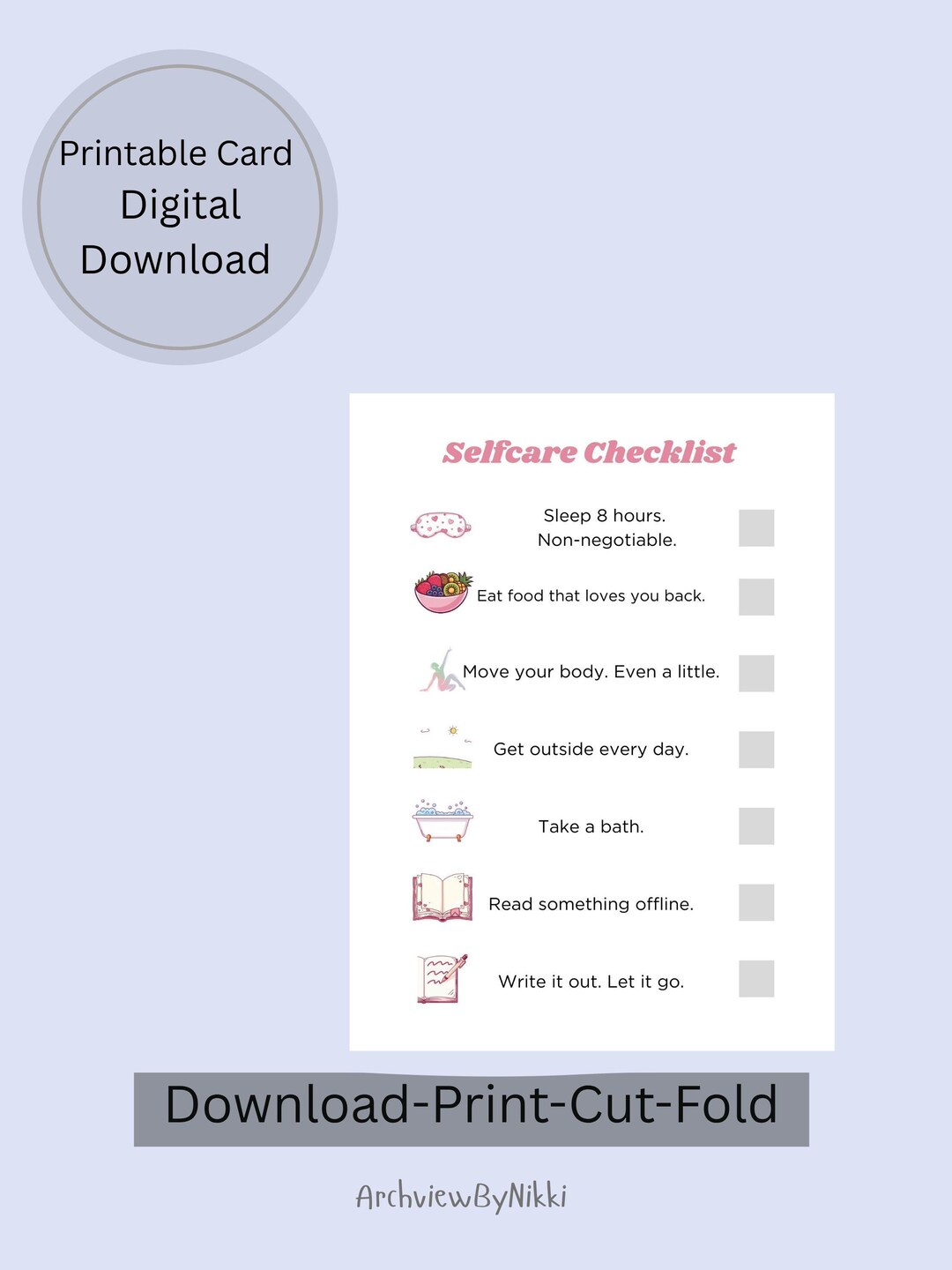 Self Care Checklist | Mental Health Tracker | Bullet Journal Pages | A4 ...