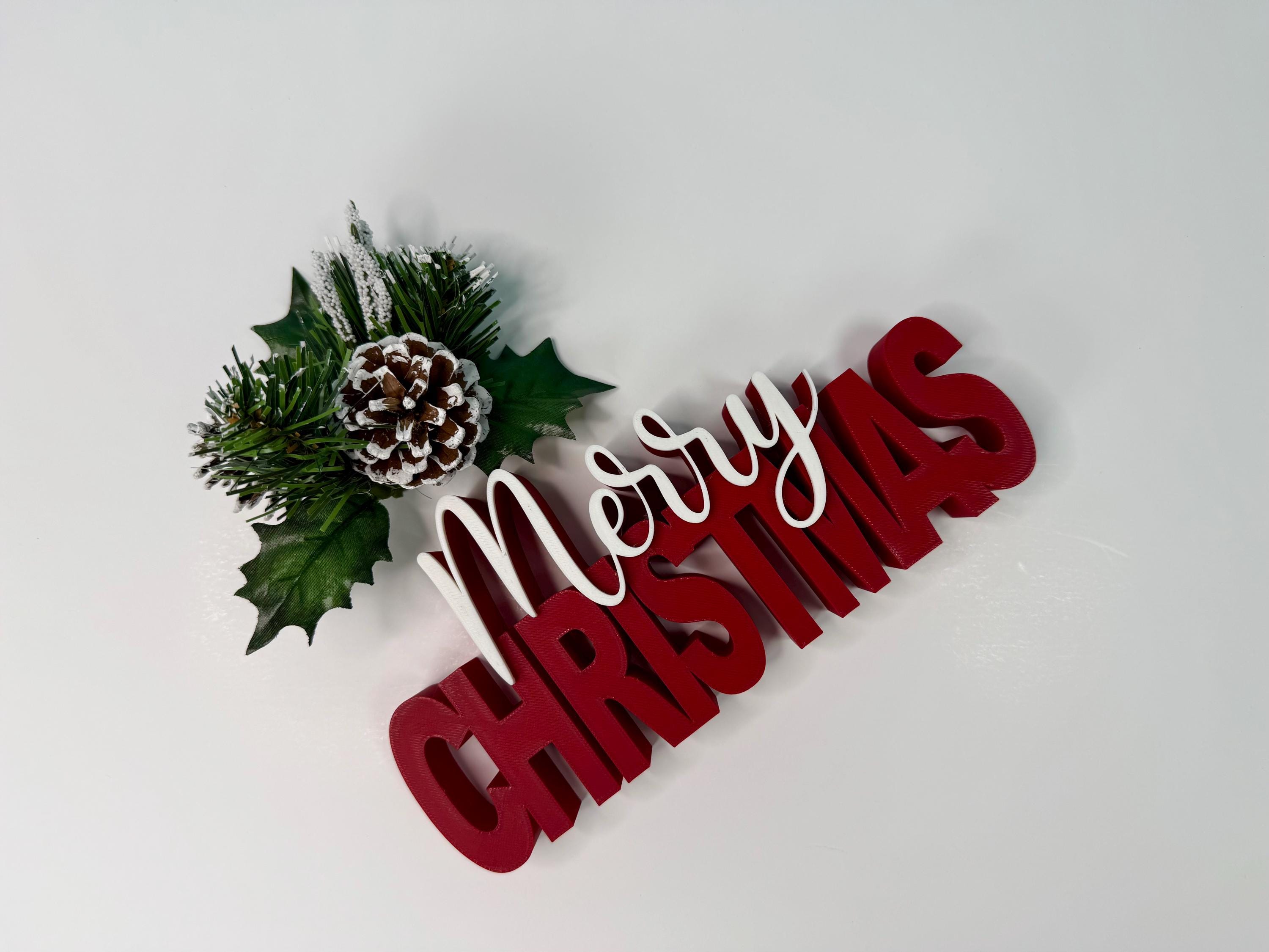 Merry Christmas Table Sign | Shelf Decor | Seasonal Decoration | Mantle ...