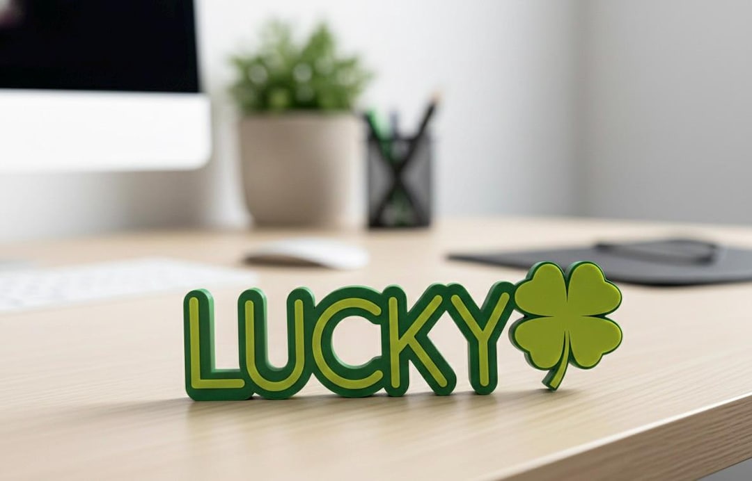 Lucky Desk Sign, Room Decor, Shelf Ornament, St. Patrick's Decoration ...