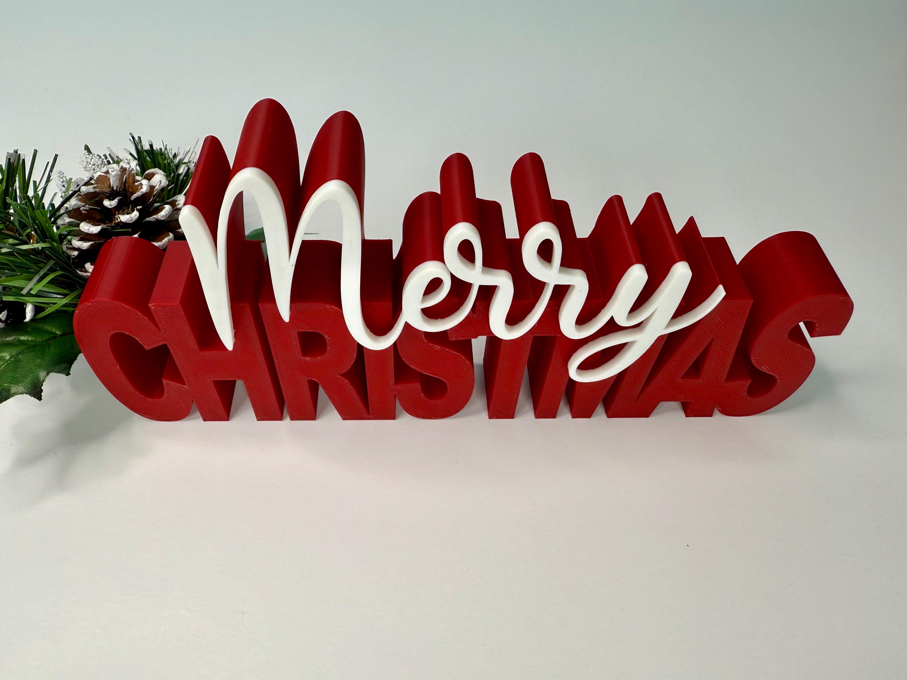 Merry Christmas Table Sign | Shelf Decor | Seasonal Decoration | Mantle ...