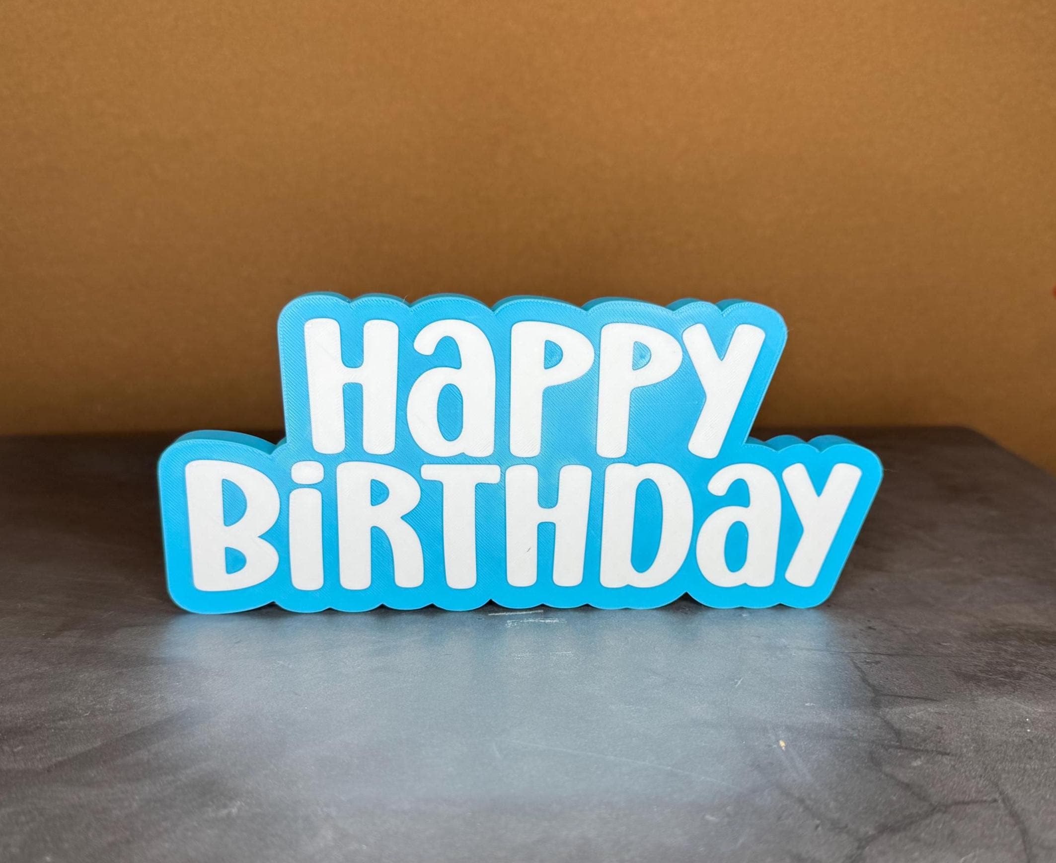 Custom 3D Printed Happy Birthday Sign: Personalized Desk Decor - Etsy