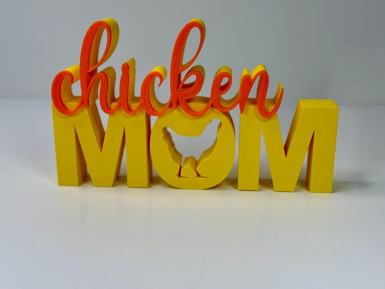 Chicken Mom 3D Printed Desk Sign: Novelty Table Decor - Etsy