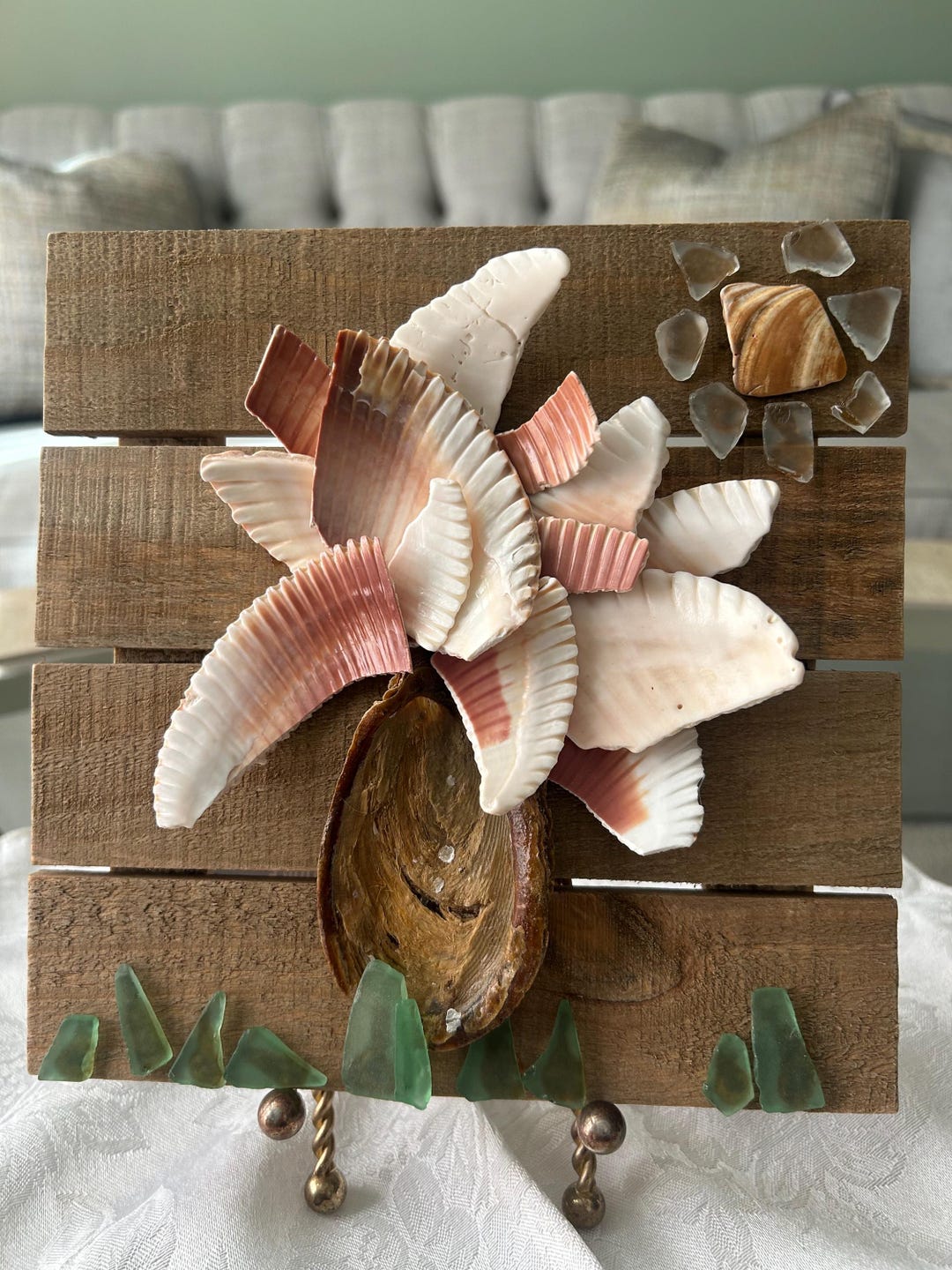 Palm Tree Shell Art - Etsy