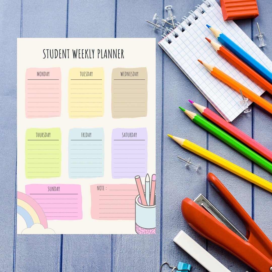 Notion Planner Template-onenote Templates-student Weekly planner-weekly ...