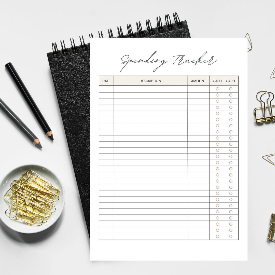 Spending Tracker-personal Finance Tracker-simple Spending Log-spending ...