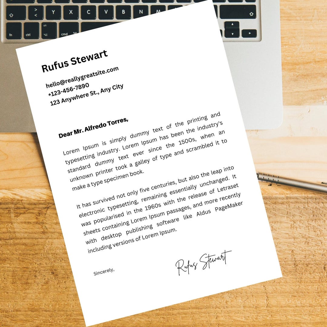 Business Letter-professional Letter Format-editable Business Letter ...