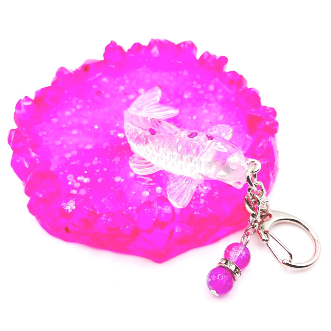 Handmade Koi Fish Epoxy Resin Keychain & Trinket Dish Gift Set - Etsy