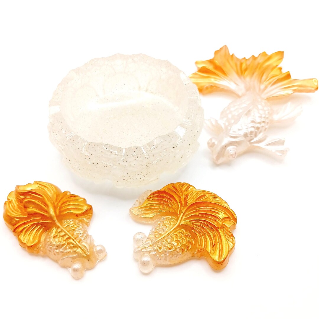 Magnet Set Goldfish Trinket Dish Gift Set Gold White - Etsy