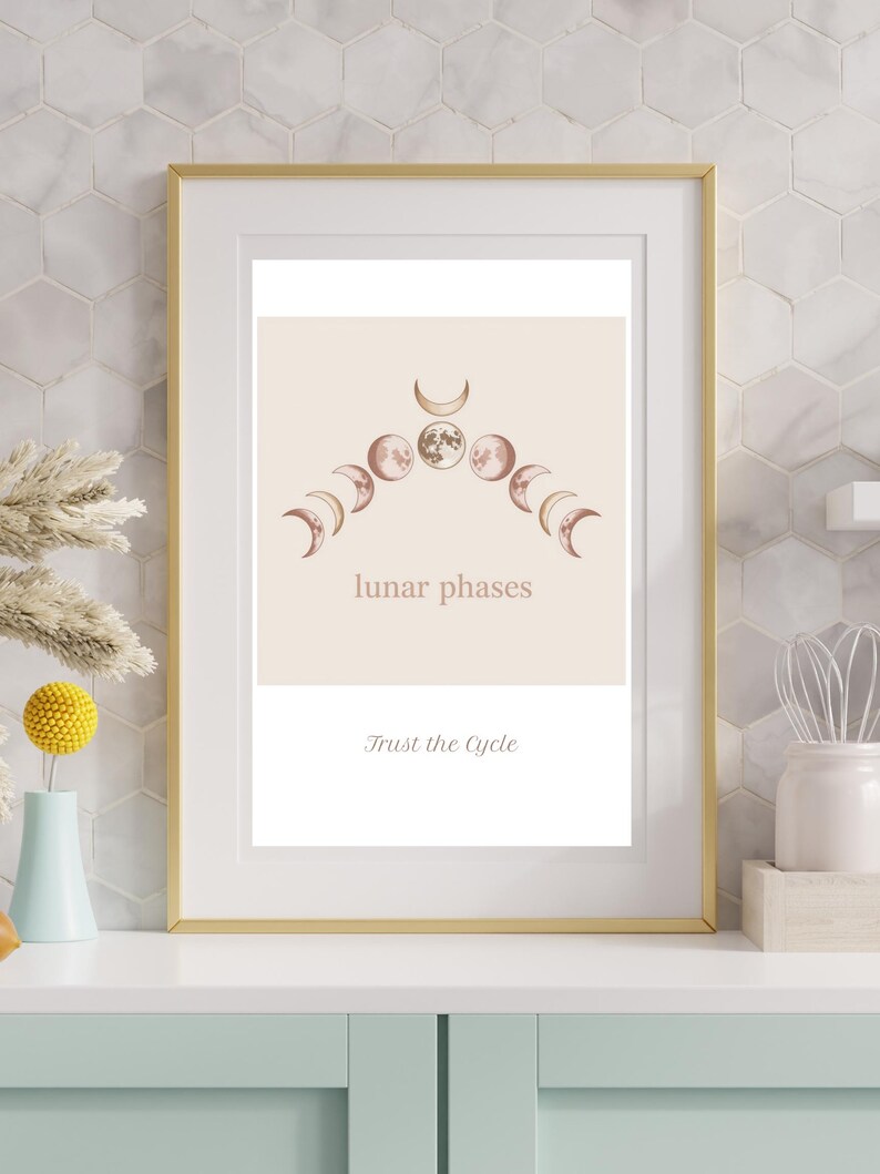 Moon Phases Poster: Boho Lunar Cycle Wall Art (digital Download) - Etsy