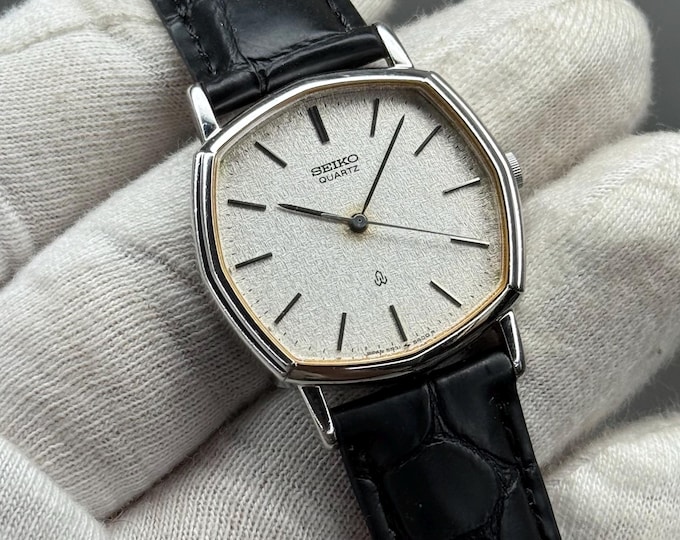 Vintage 1981 Seiko Quartz Watch: Gold Octagonal Midsize, Japan Made - Etsy