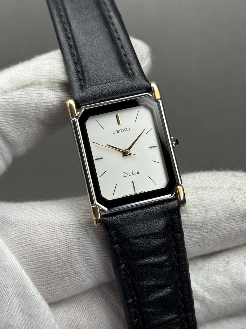Vintage SEIKO Dolce Exceline 7741-5050 Tank Shap SGP Gold Plated for ...