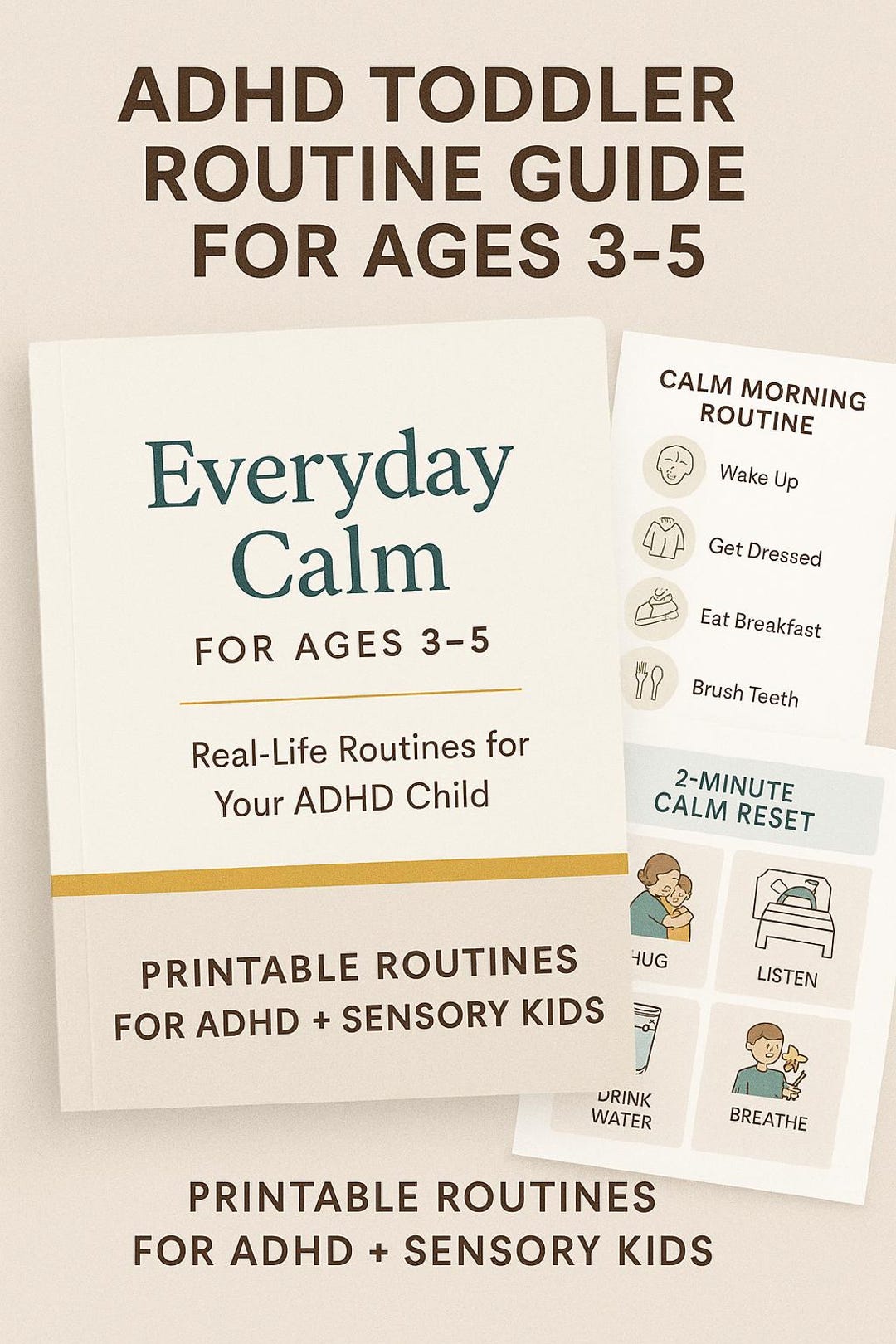 ADHD Toddler Routine Chart, Sensory Schedule, Calm Strategies (digital ...