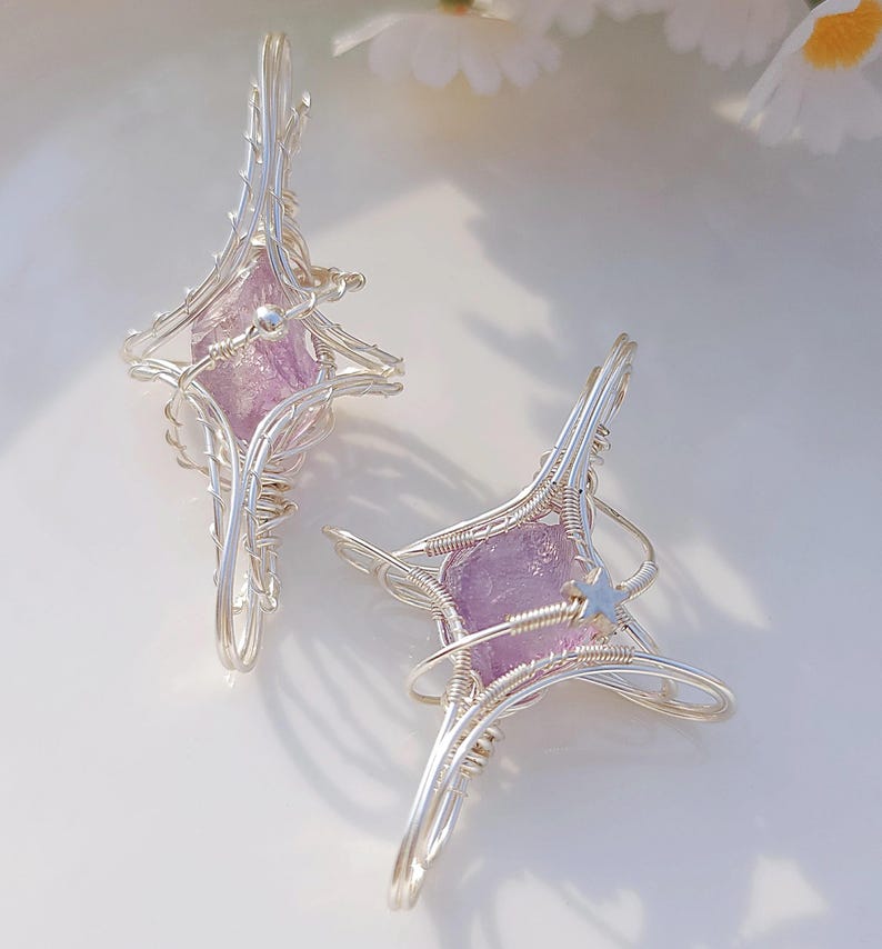 Handmade Blue Serenity Star Pendant: Wire-wrapped Silverlight Dream ...