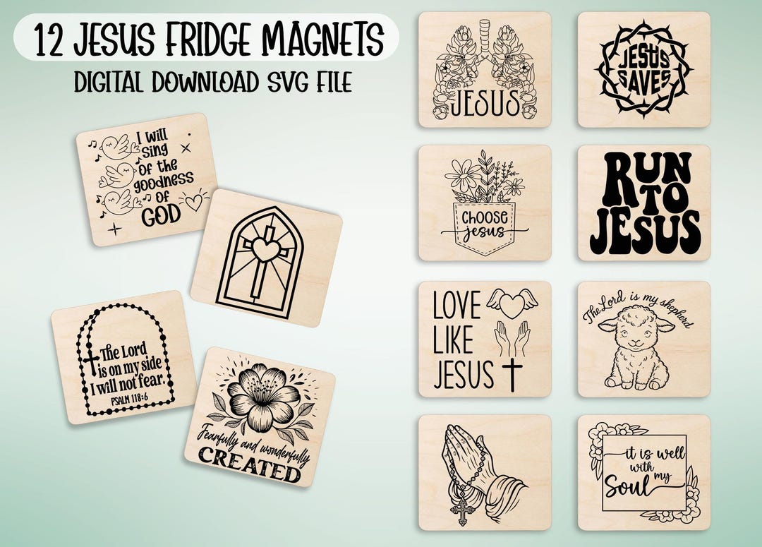 12 Jesus Easter Magnets SVG Bundle Designs, Laser Engraved File ONLY ...