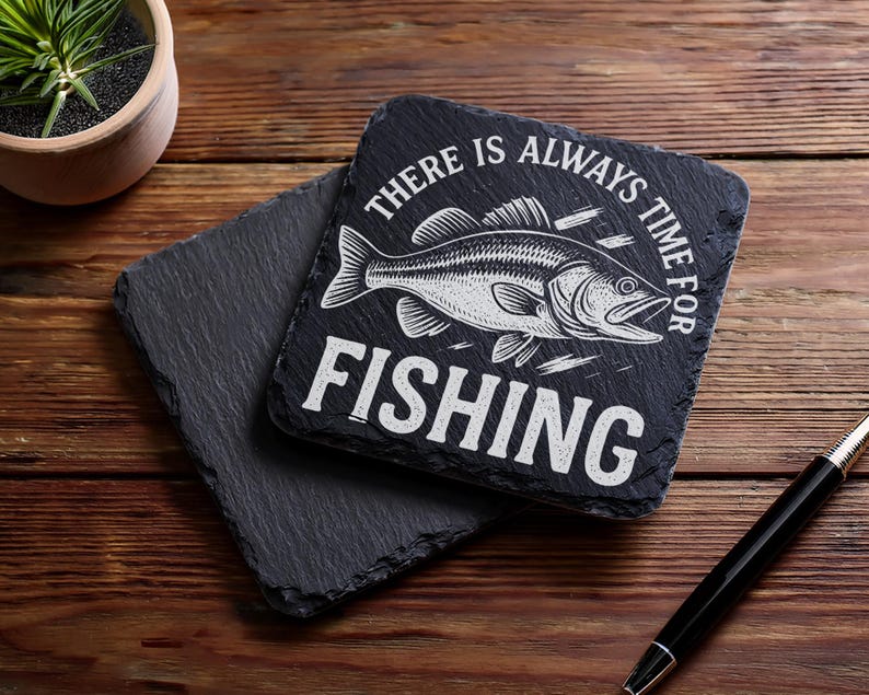 12 Fishing Slate Laser Files PNG for Engraving Digital Download ...