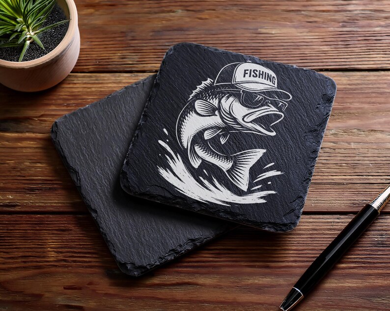 12 Fishing Slate Laser Files PNG for Engraving Digital Download ...