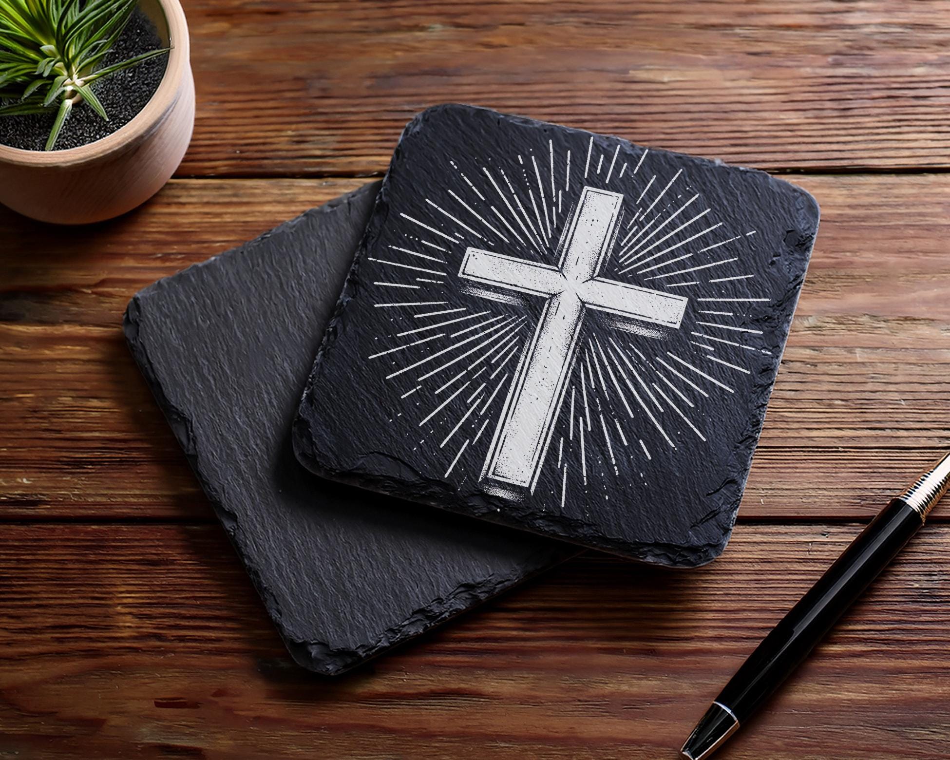4 Christian Slate Laser Files PNG for Engraving Digital Download ...
