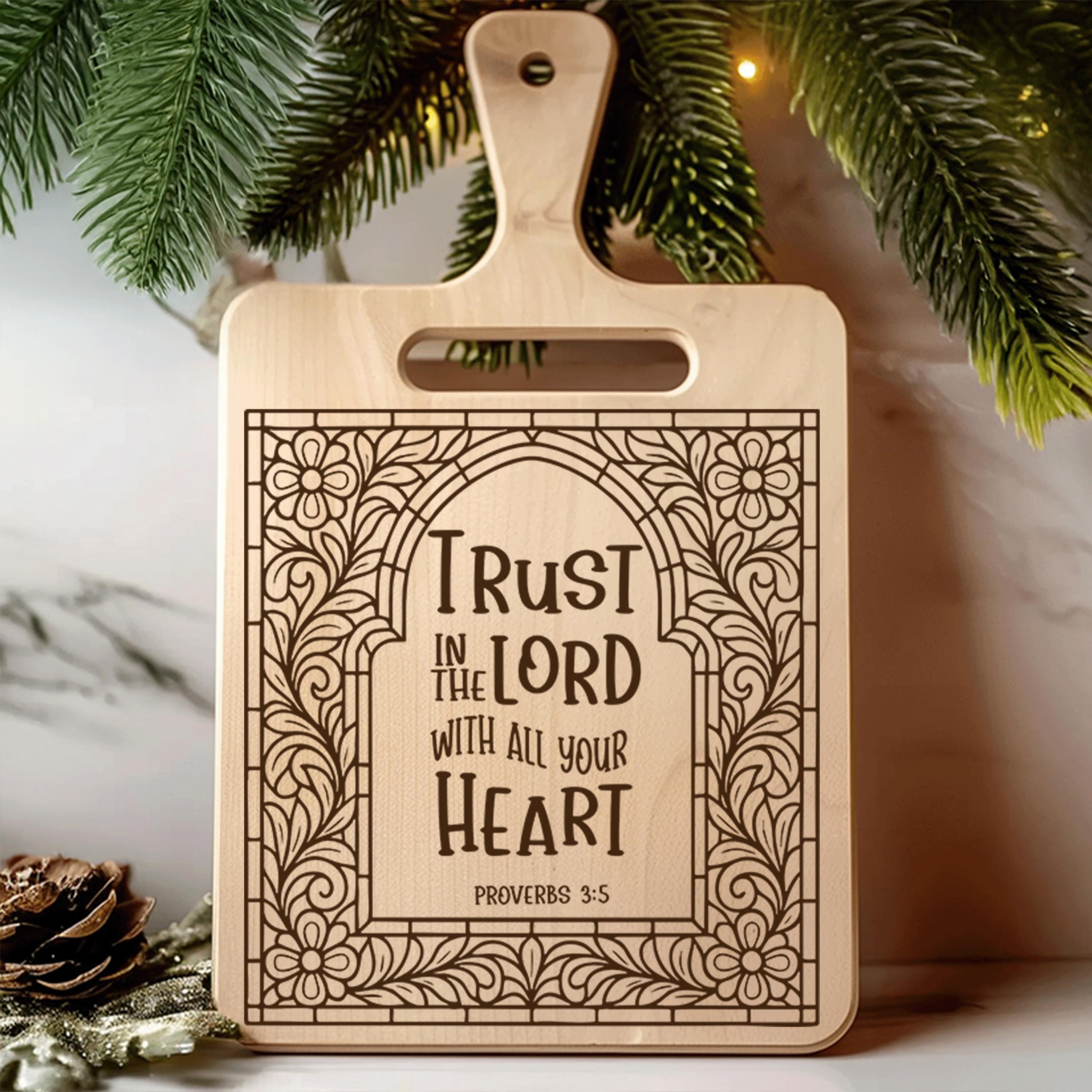 Bible Verse Proverbs Cutting Board Laser Engrave SVG PNG Design File ...
