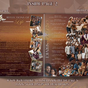 Maroon City Funeral Program Template | 8-page Canva Layout (digital ...