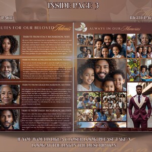 Maroon City Funeral Program Template | 8-page Canva Layout (digital ...