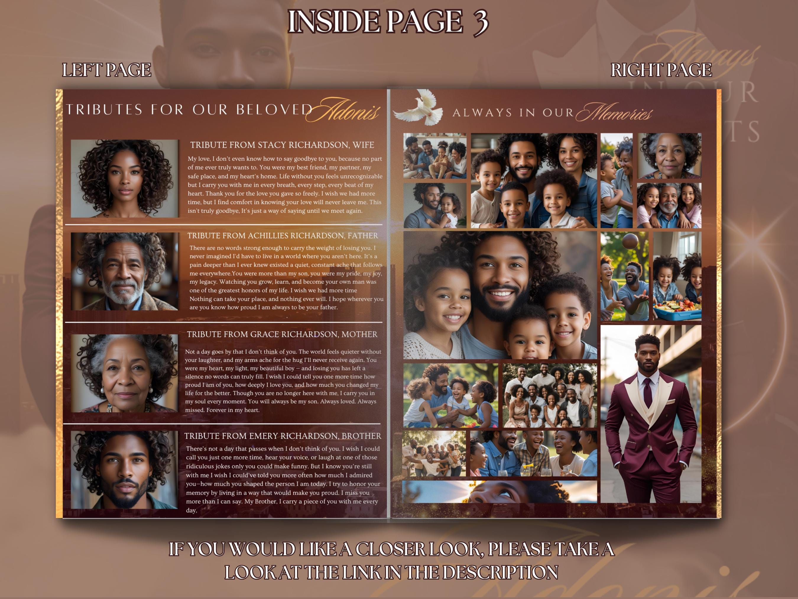 Maroon City Funeral Program Template | Memorial Program | 8pages ...