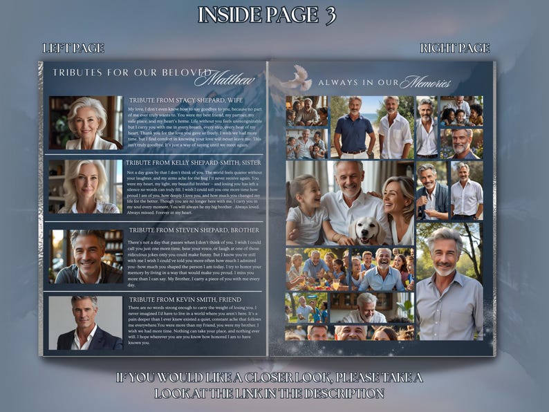 Eternal View Funeral Program Template: 8-page Memorial, Canva Editable ...