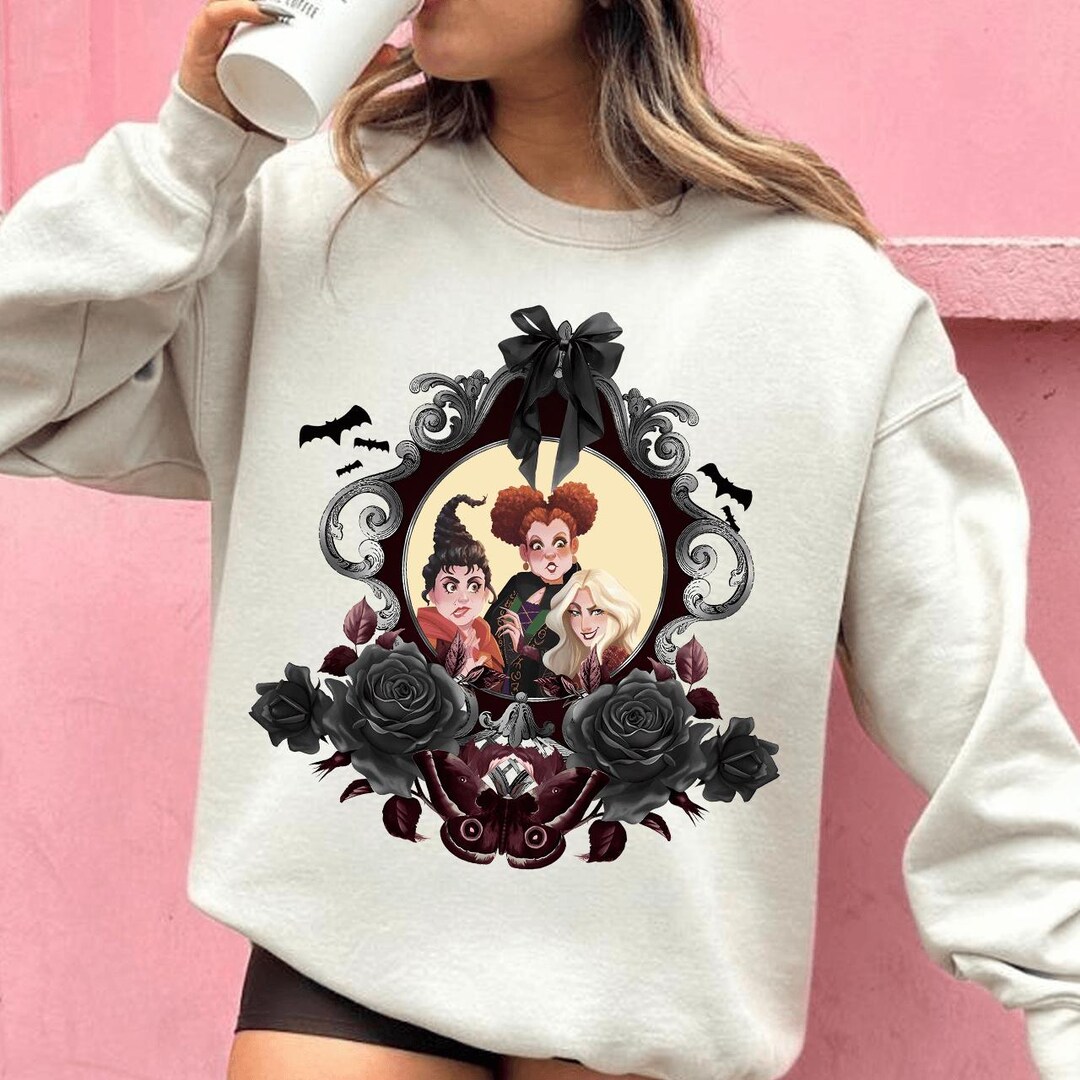 Hocus Pocus Magic Mirror PNG: Sanderson Sisters, Gothic Roses (digital ...