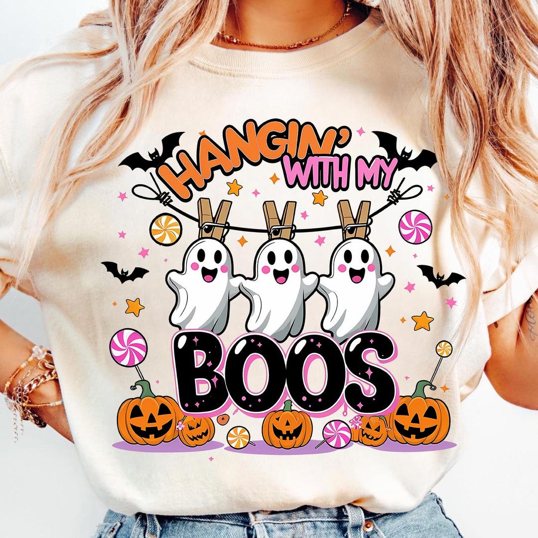 Hanging With My Boos PNG Cute Ghost Halloween Sublimation Funny Digital ...