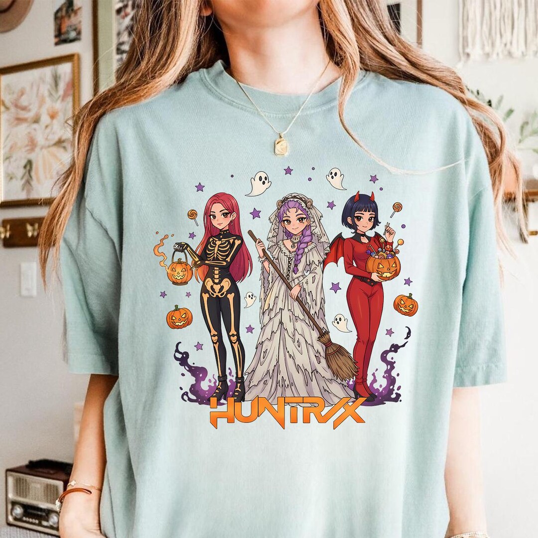 Spooky Huntrix Halloween PNG, Saja Girls Kpop Demon Hunters Clipart ...