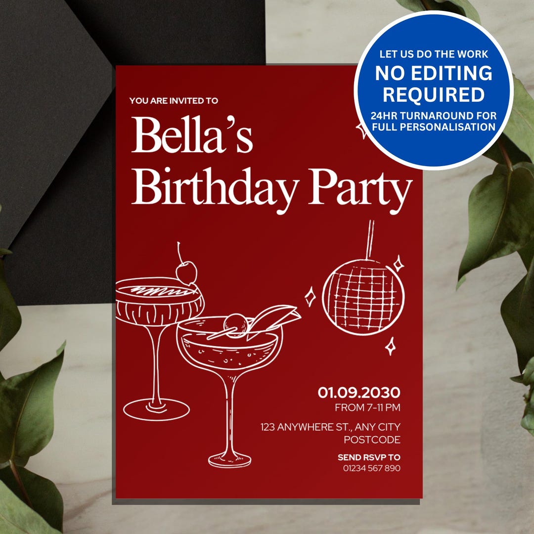 Customised Birthday Invitation - Personalised Party Invite for Teens ...