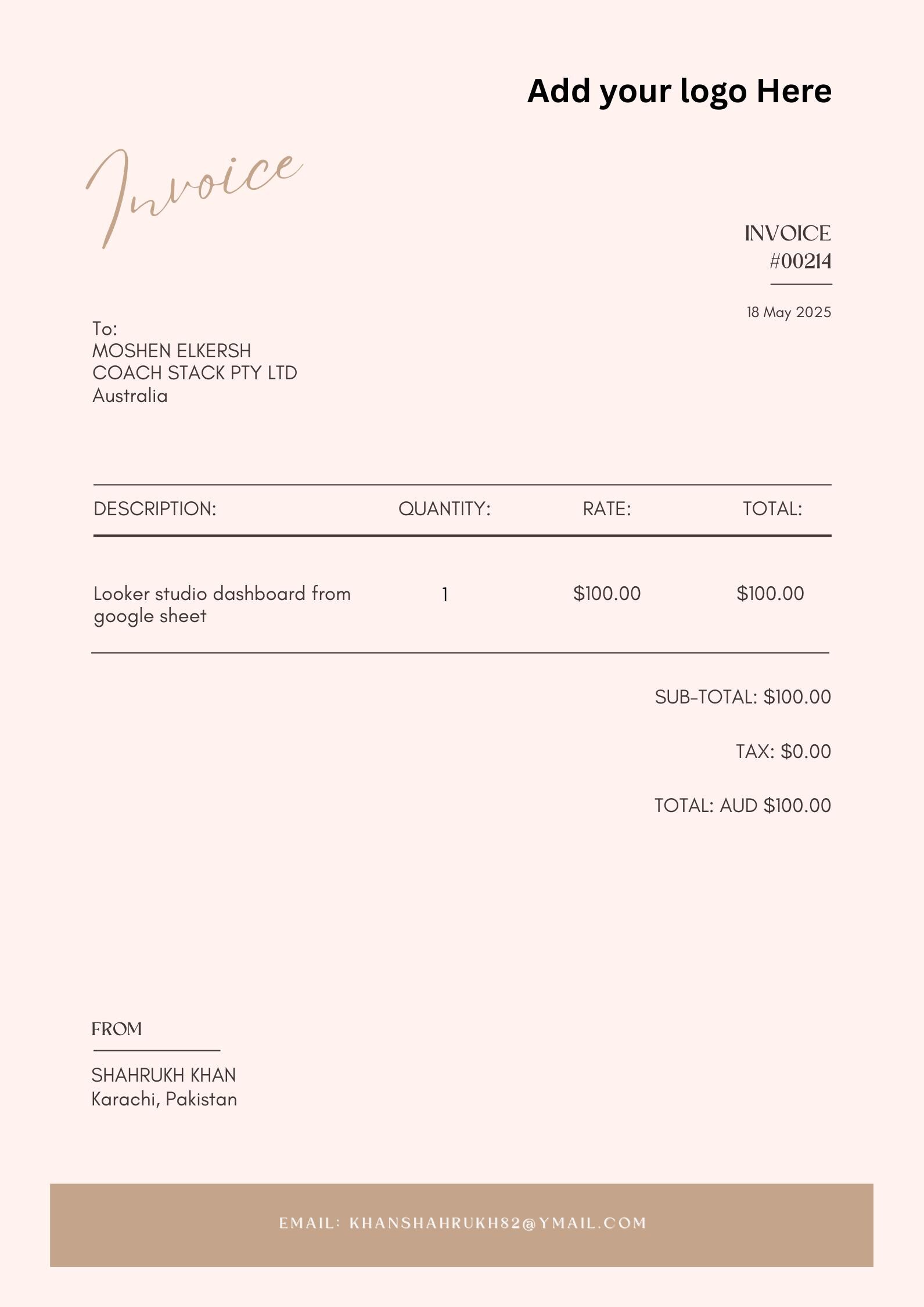 Invoice Template, Minimalist Business Invoice, Editable Client Invoice ...