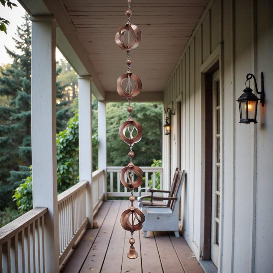 Rotating Rain Hanging Drainage Chain Pine Cone & Umbrella Design ...