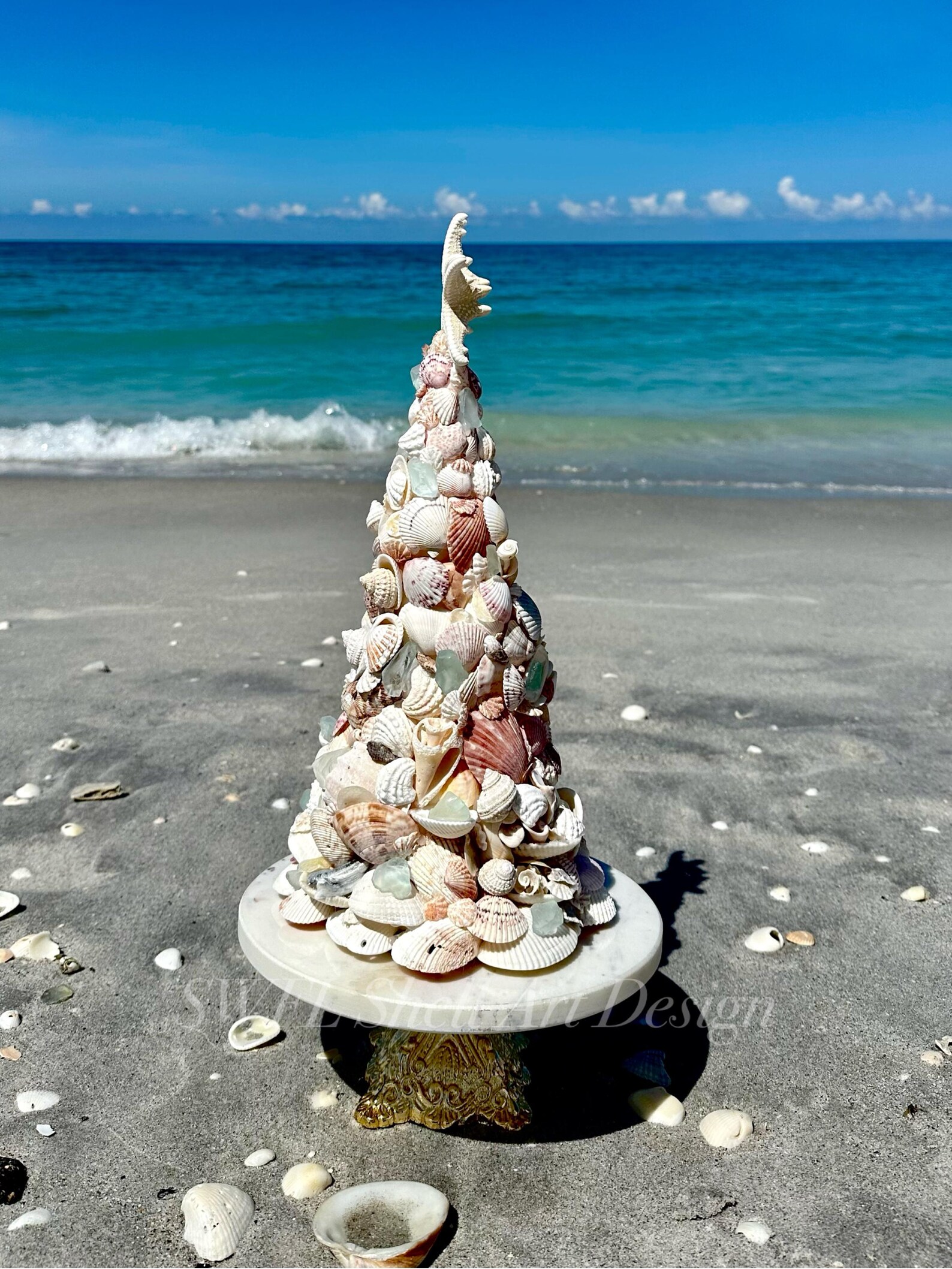 Seashell Centerpiece: Large Natural Coastal Decor Tree, SW Fl Shells ...