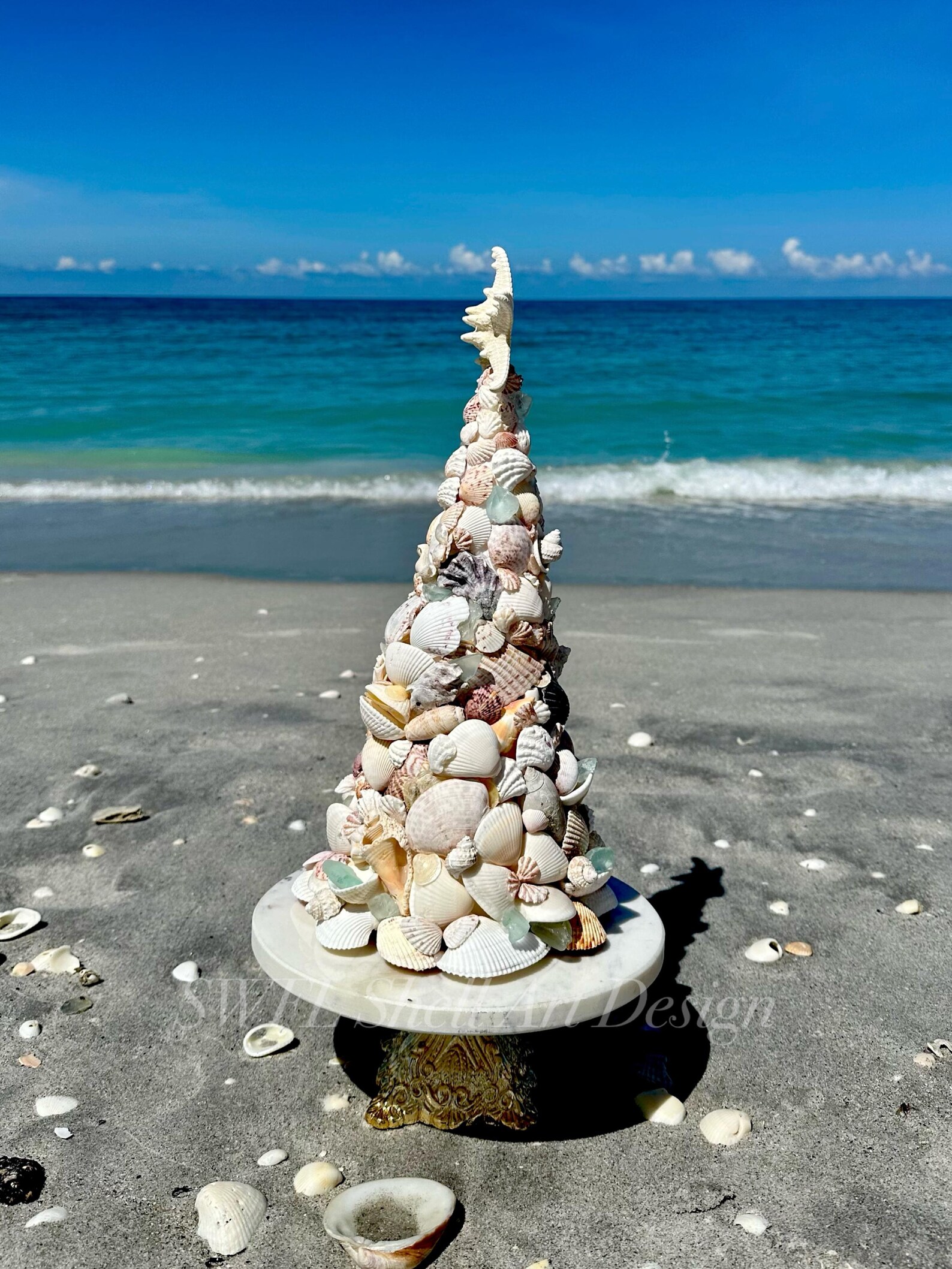 Seashell Centerpiece: Large Natural Coastal Decor Tree, SW Fl Shells ...