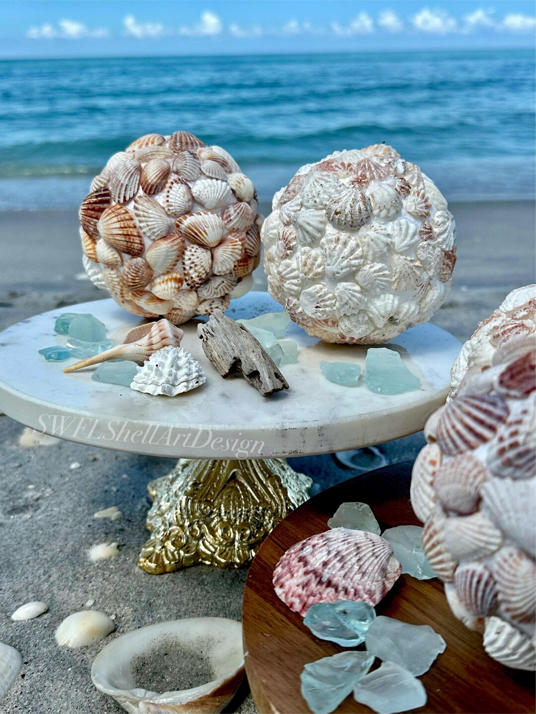 Seashell Sphere: Coastal Decor,sw FL Hand-picked Beach Finds - Etsy