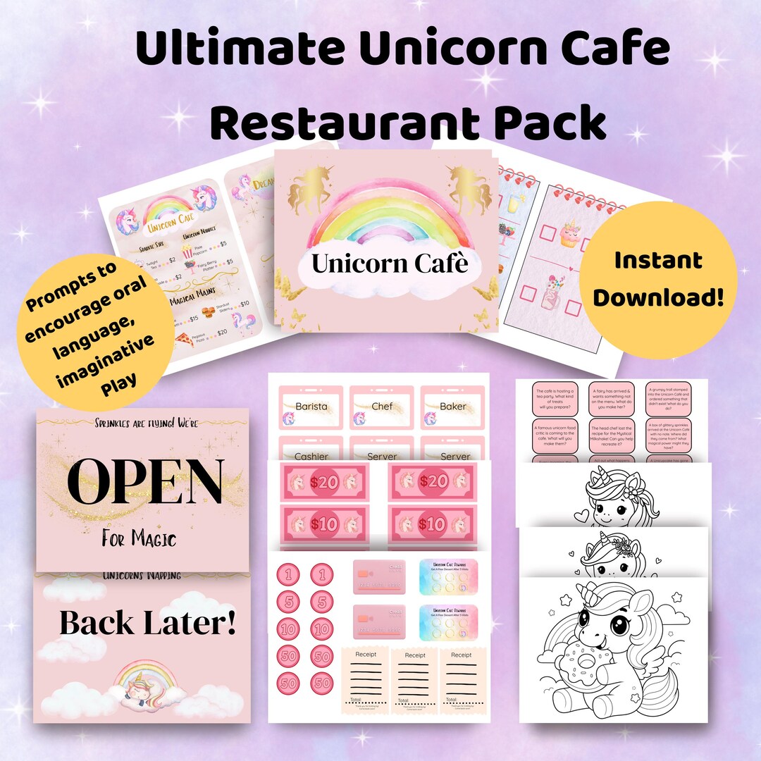 Pretend Play Unicorn Café | Literacy Activity + Dramatic Play ...