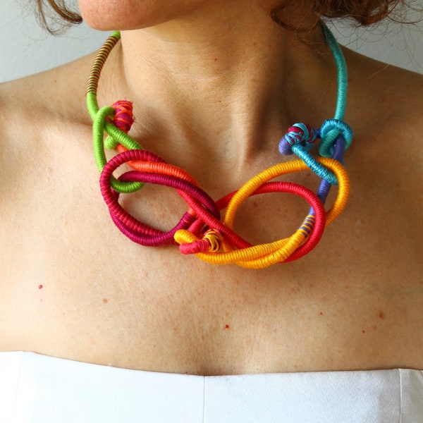 Fiber Necklace - Etsy