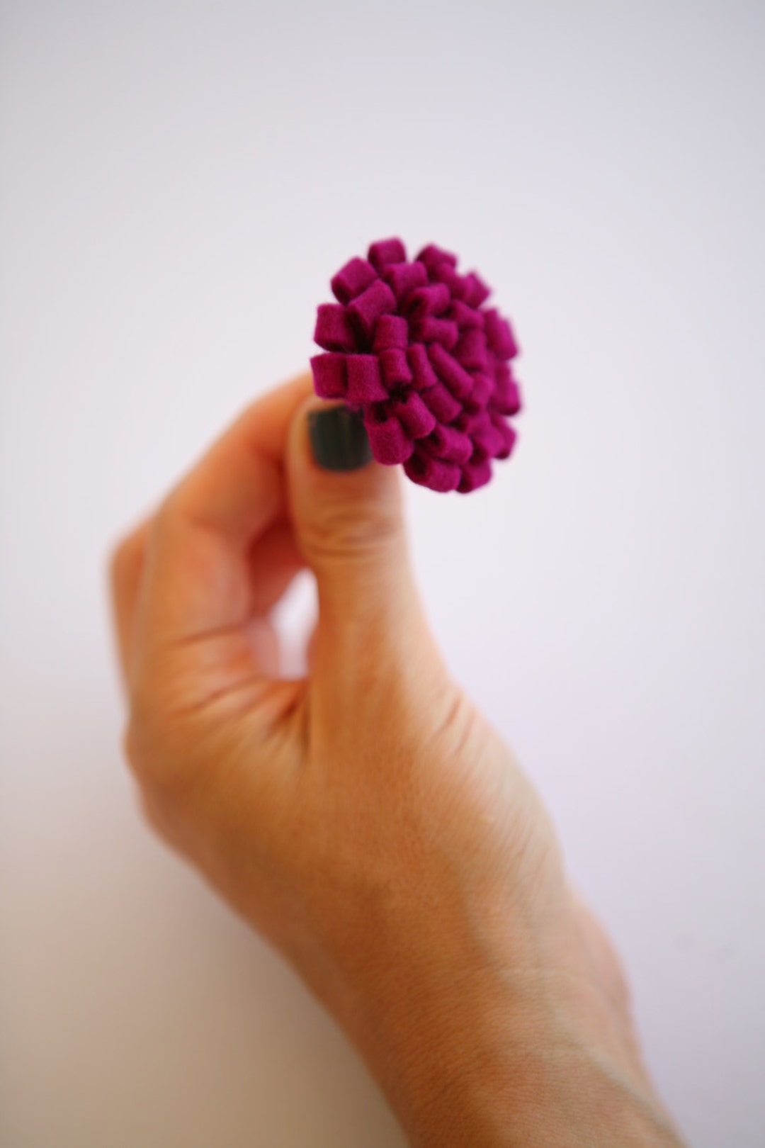 Purple Flower Cocktail Ring Felt Fabric Adjustable Ring Big - Etsy