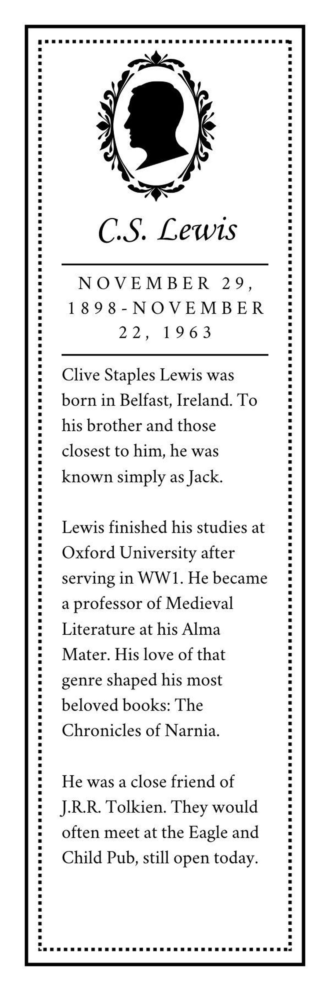 Chronicles of Narnia by C.S. Lewis Bookmark Bundle Digital Download - Etsy