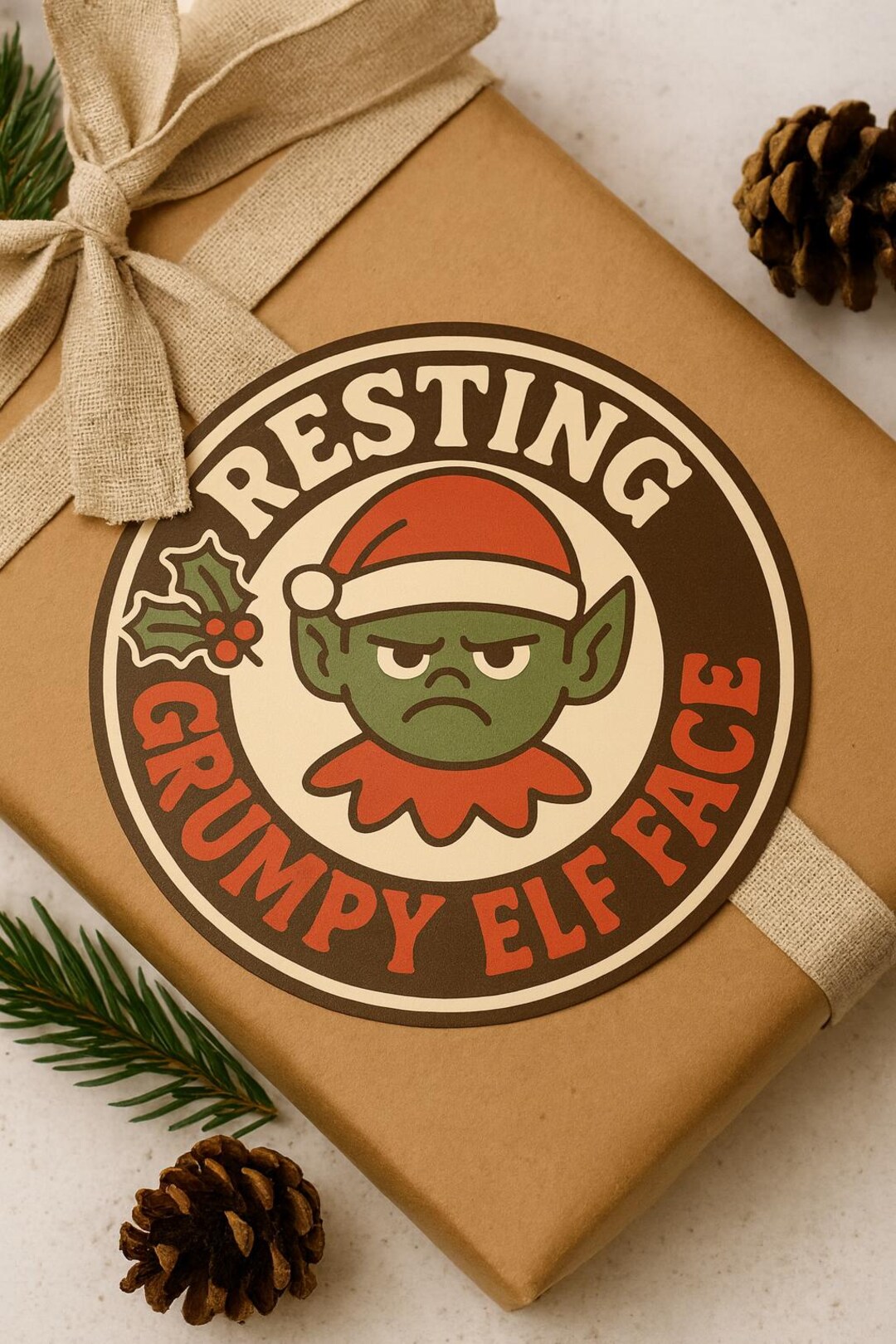 Grumpy Elf Face PNG: Funny Christmas Sublimation Design (digital ...