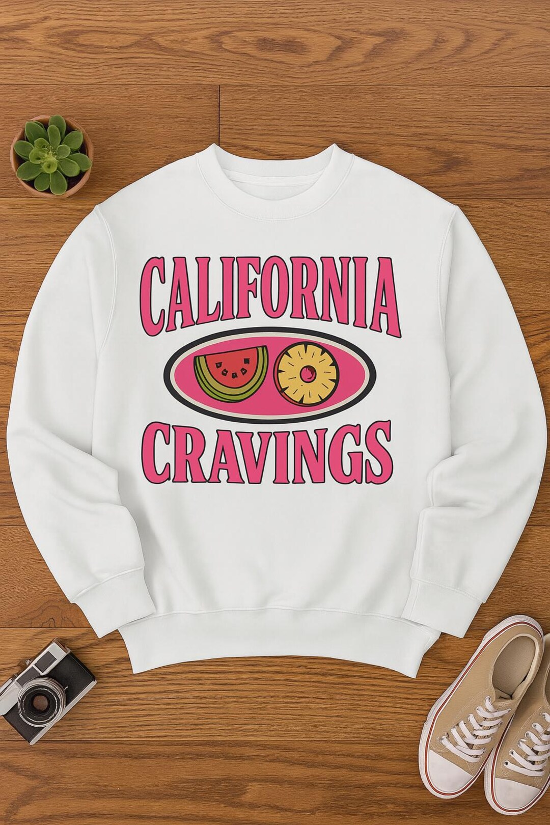 Retro California Cravings PNG: 90s Fruit Graphic Clipart (digital ...