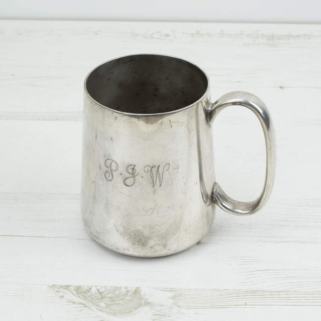 Vintage Silver Plated Tankard - Beer - One Pint - Initials - Drinking ...
