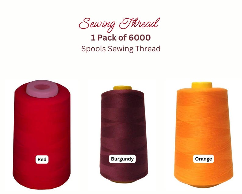 6000 Yard Polyester Thread Cone – Durable Sewing Thread for Machine ...