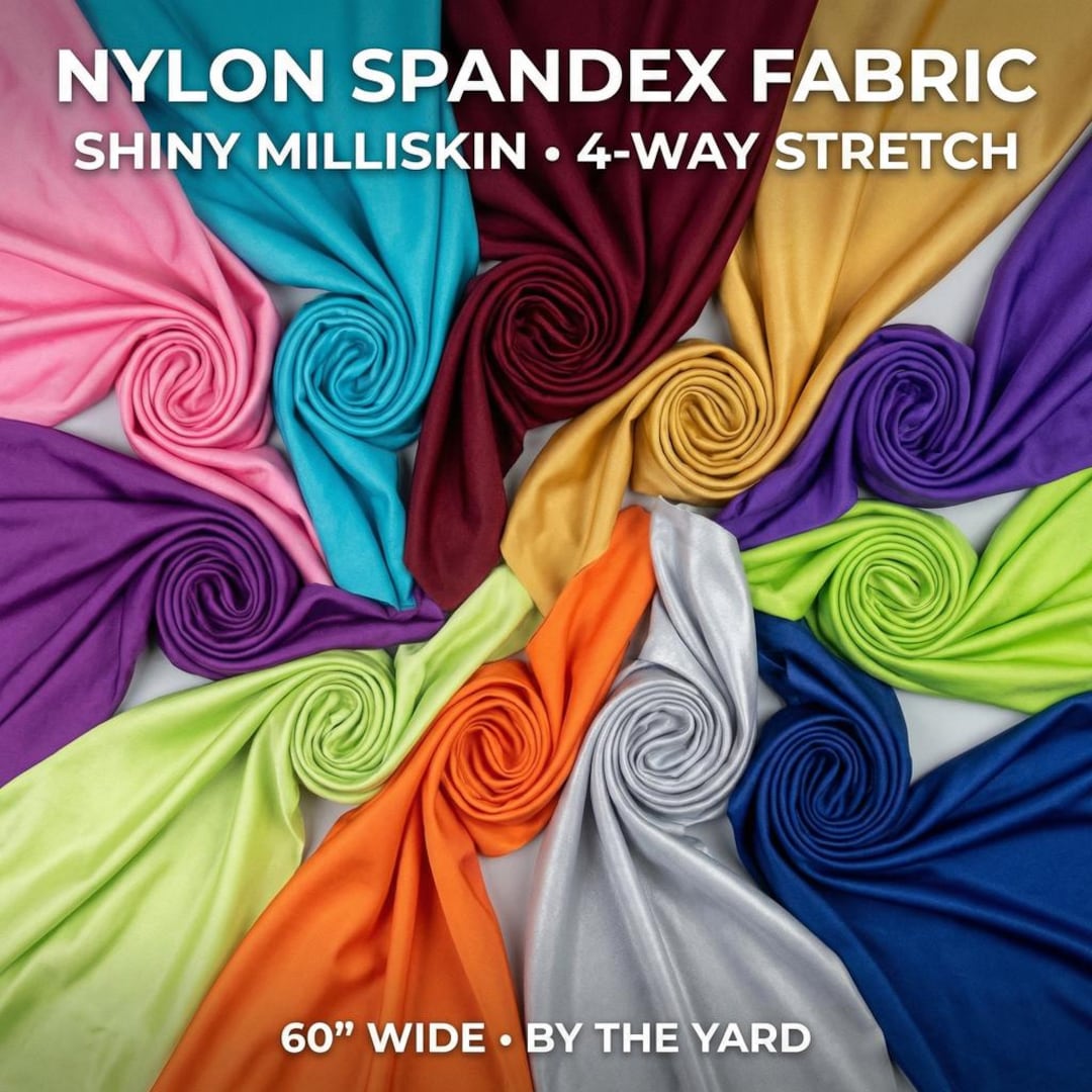 Shiny Nylon Spandex Fabric: 4-way Stretch Milliskin - Dance & Costume ...