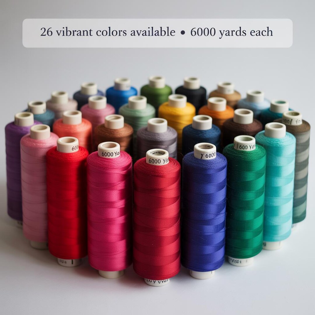 6000 Yard Polyester Thread Cone – Durable Sewing Thread for Machine ...