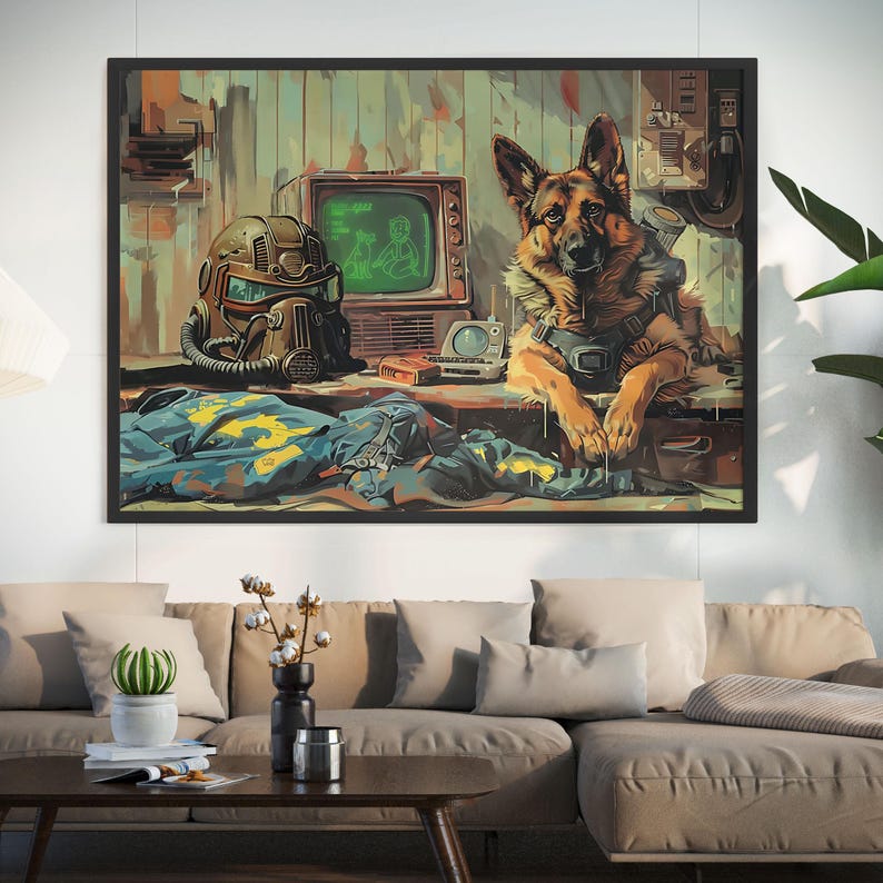 Fallout Poster: Retro Framed Wall Art, Desert Ranger Design - Etsy