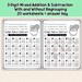Summer 3-digit Addition and Subtraction Worksheets | With & Without ...